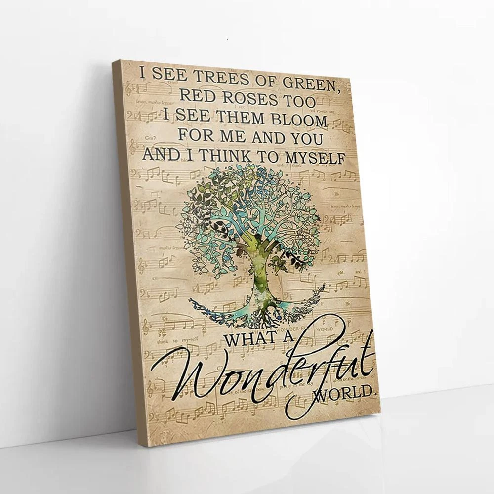 Poster Tree Song Lyrics What A Wonderful World- UNFRAMED Poster Prints ...