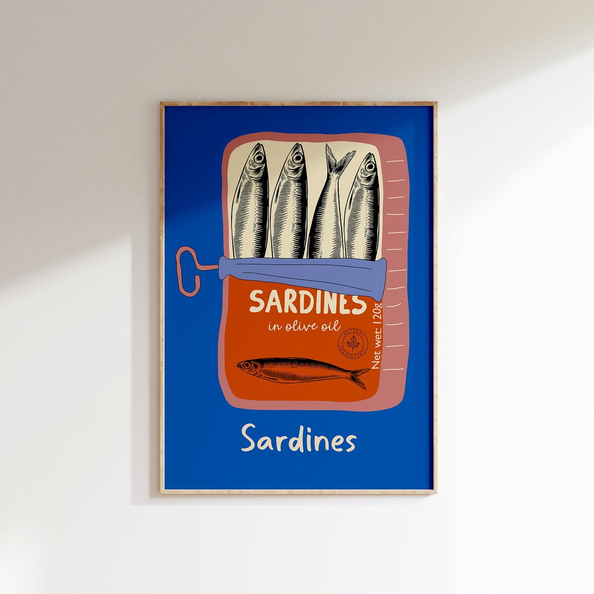 Poster Trendy Sardines Art Print, Tin Fish Art Print, Sardines Tin ...