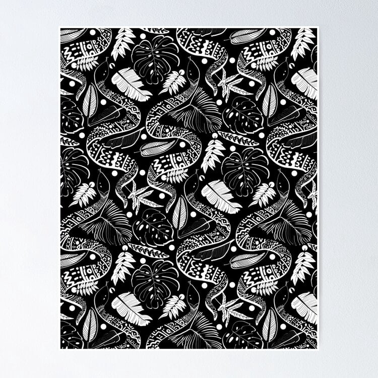 Poster Tribal Black Mambas - Black Background Poster - No Framed ...