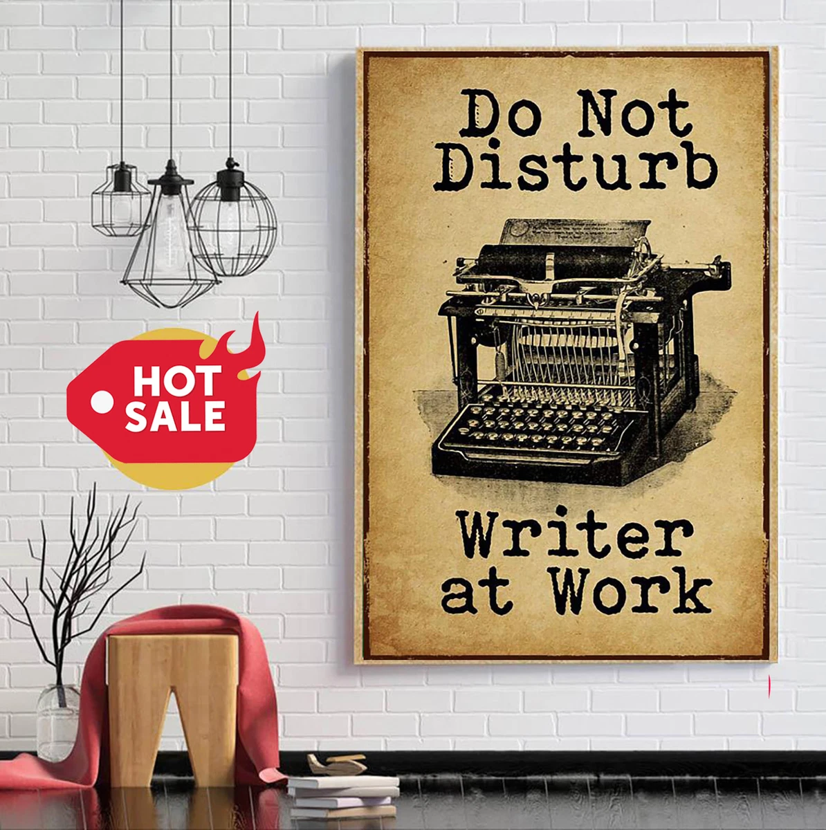 Poster Typewriter Do Not Disturb Writer At Work Wall Art, Unframed ...