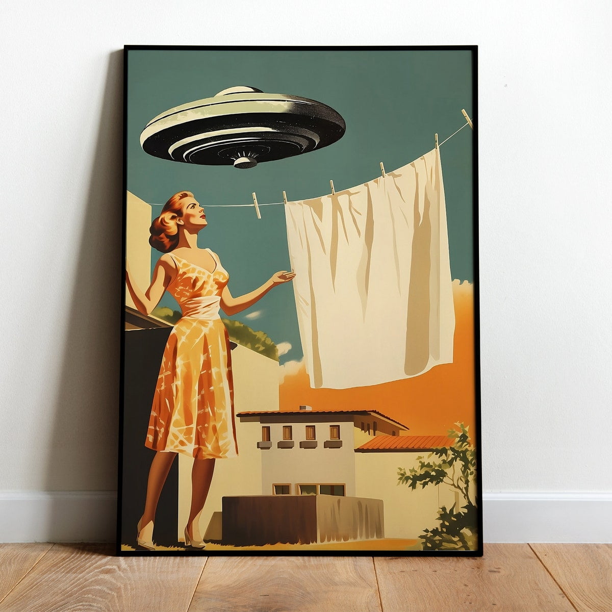 Poster Ufo Poster Printable Laundry Room Art Retro Alien Art Ufo Wall ...