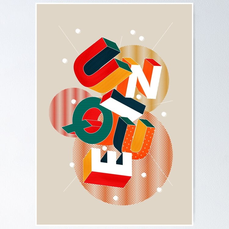 Poster Unique Typography Poster No Framed, 8x12 - Walmart.com