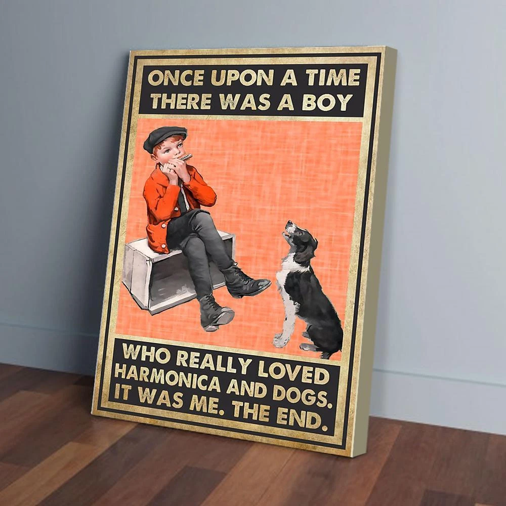Poster Once Upon A Time There Was A Boy Loved Harmonica Andogs ...