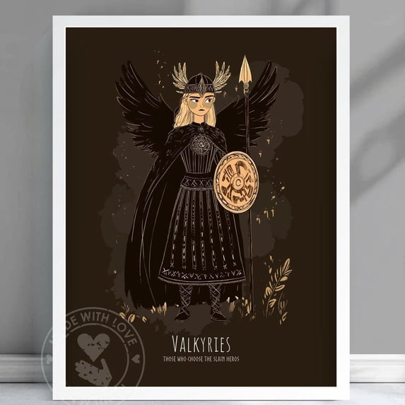 Poster Valkyries, Norse Mythology Poster, Valkyries Norse Mythology ...