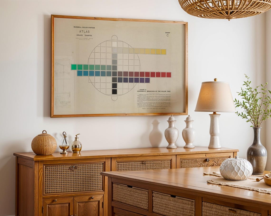 Poster | Vintage Color Theory Poster | Retro Art Poster | Color Wheel ...