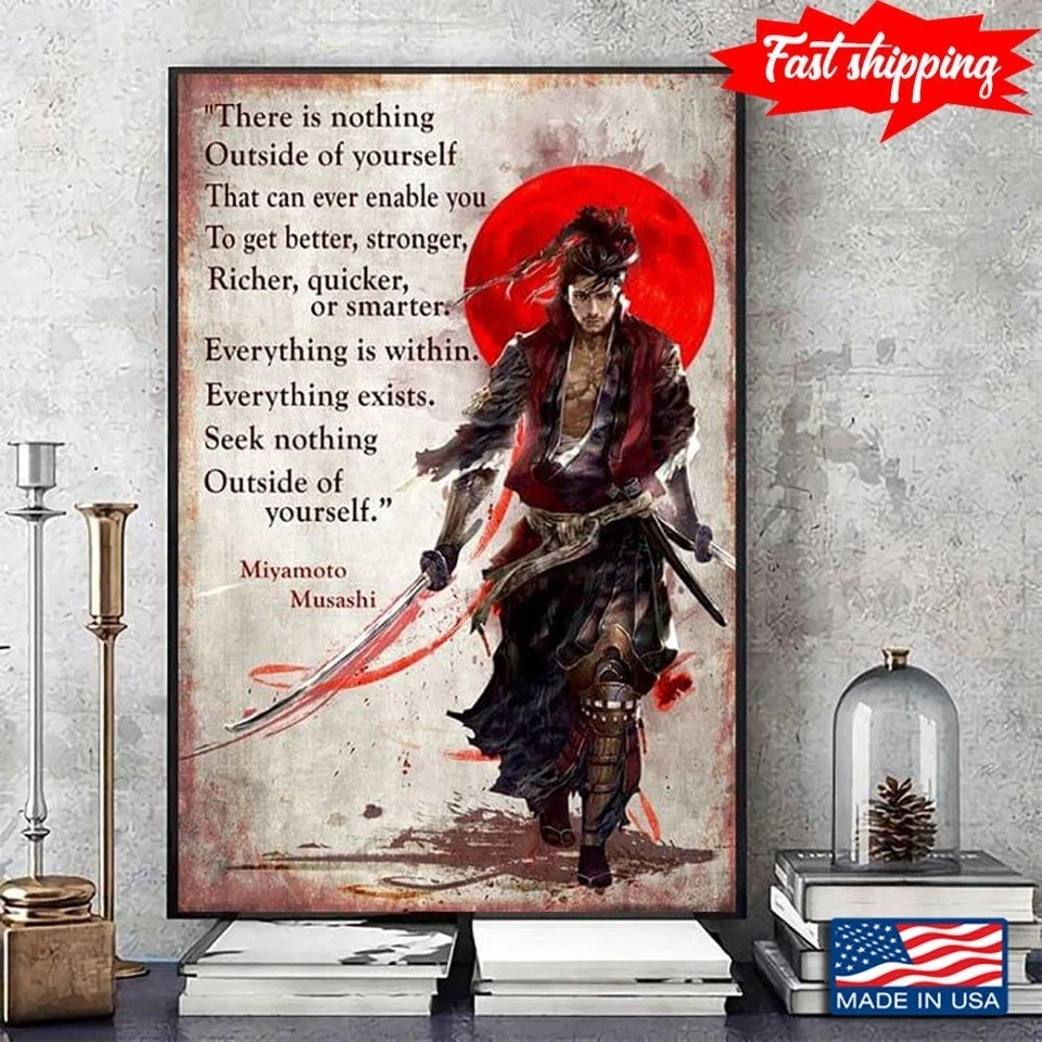 Poster Vintage Kensei Under Bloody Moon Miyamoto Musashi Quote There Is ...