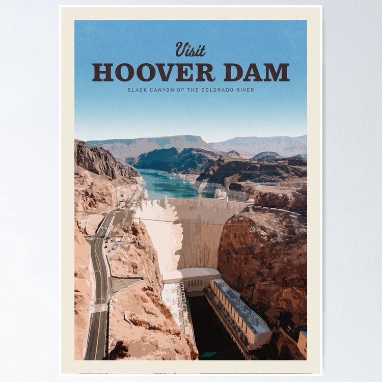 Poster Visit Hoover Dam Wall Art, Unframed Prints For Home Or Office ...