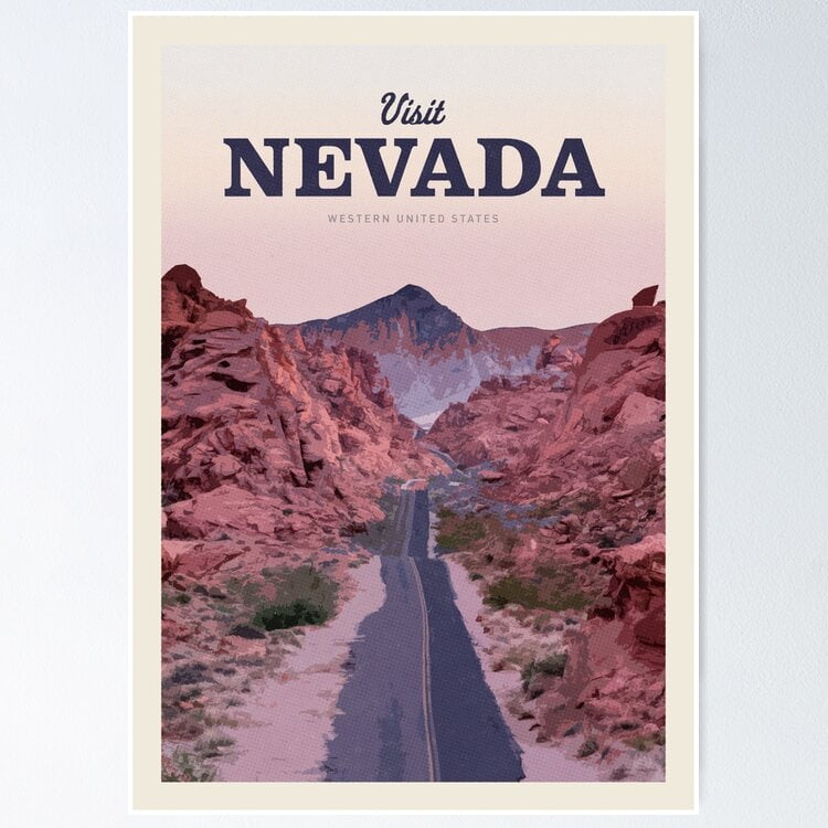 Poster Visit Nevada Wall Art, Unframed Prints For Home Or Office ...