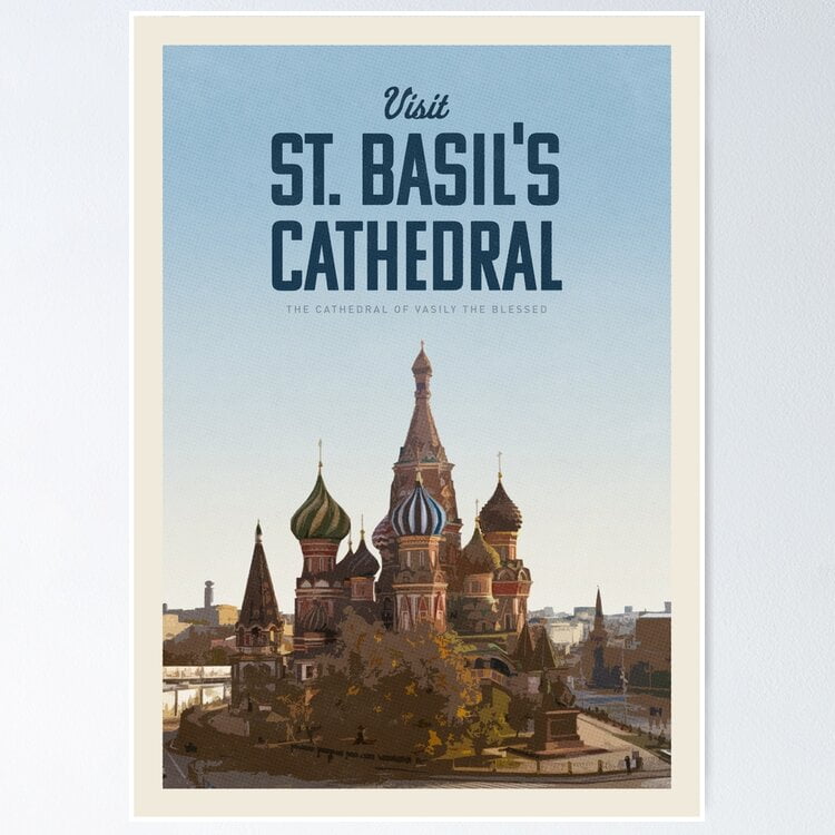 Poster Visit St. Basil'S Cathedral - No Framed, Vintage Wall Art ...