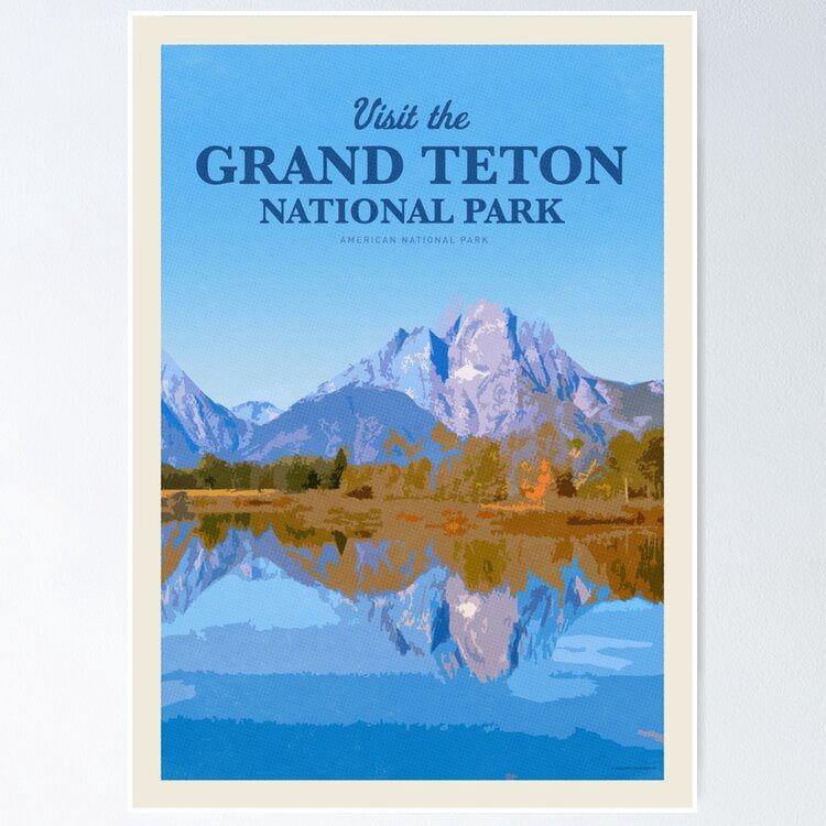 Poster Visit The Grand Teton National Park Wall Art, Unframed Prints ...
