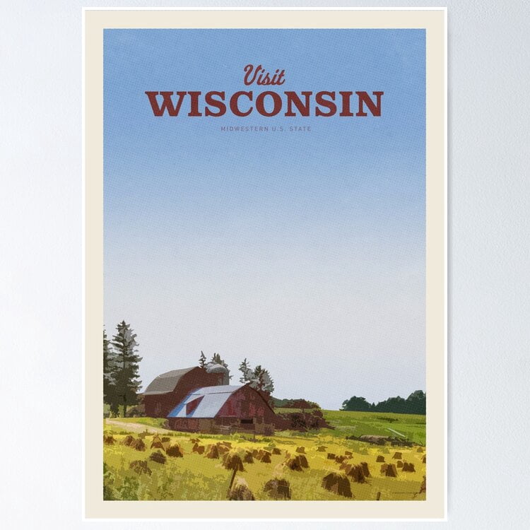 Poster Visit Wisconsin Wall Art, Unframed Prints For Home Or Office ...