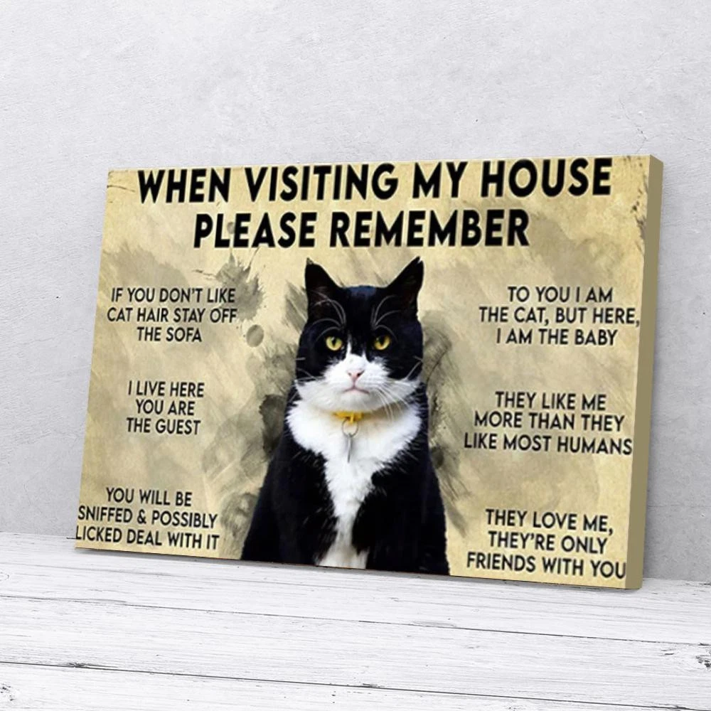 Poster When Visiting My House Please Remember Cat- UNFRAMED Poster ...