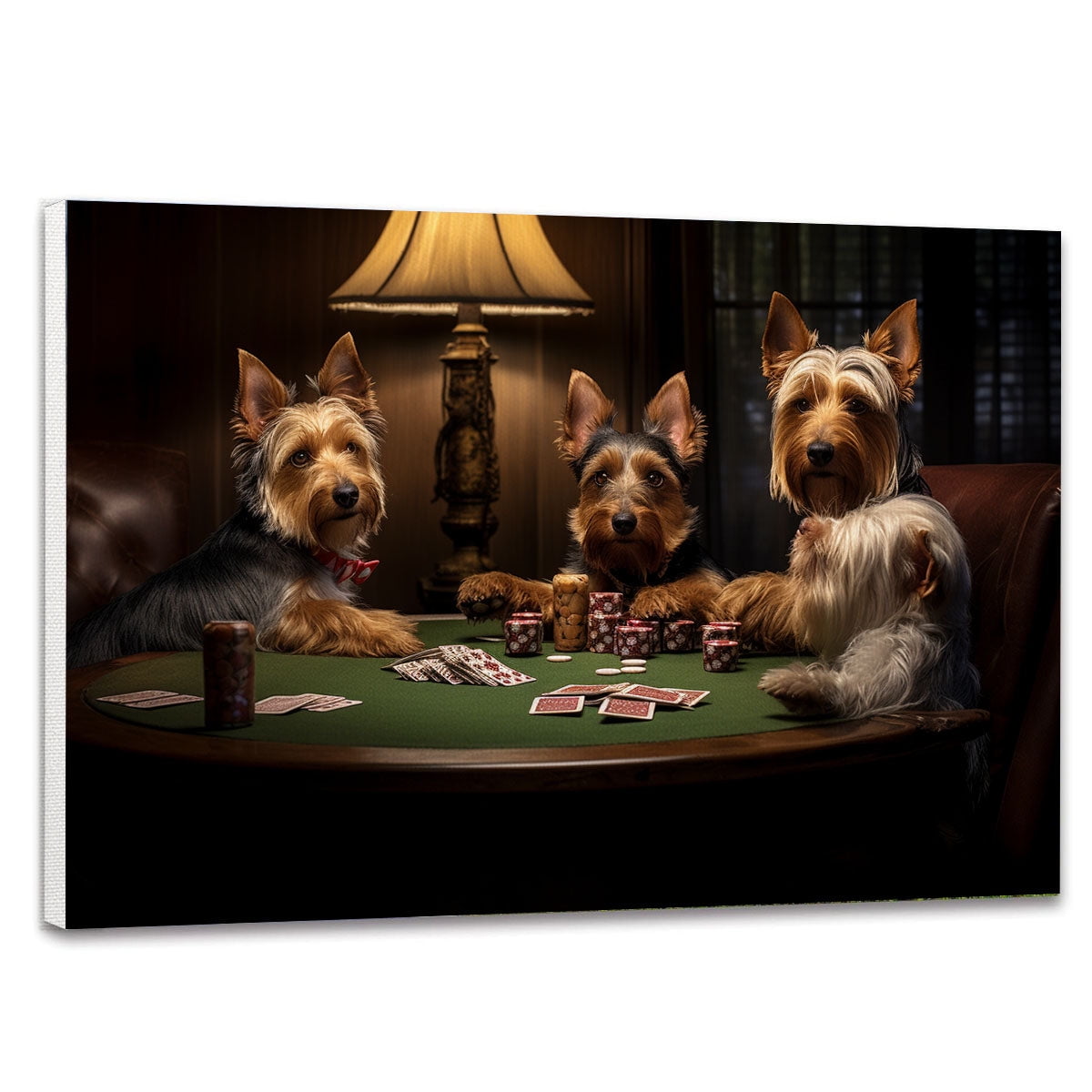 Poster Wall Art 12x8in - Dogs Playing Poker Poster - Australian Terrier ...