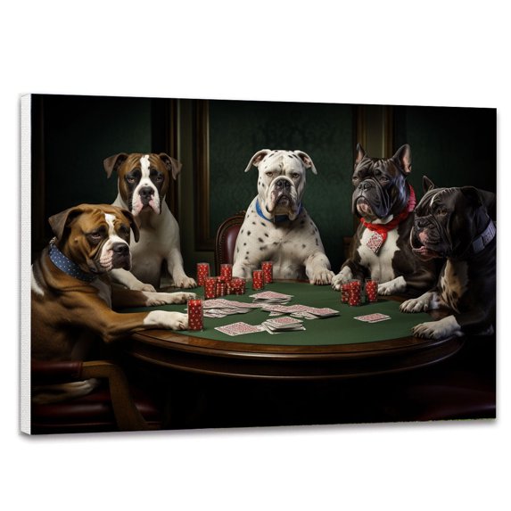 Poster Wall Art 12x8in - Dogs Playing Poker Poster - Boxer Poster for ...