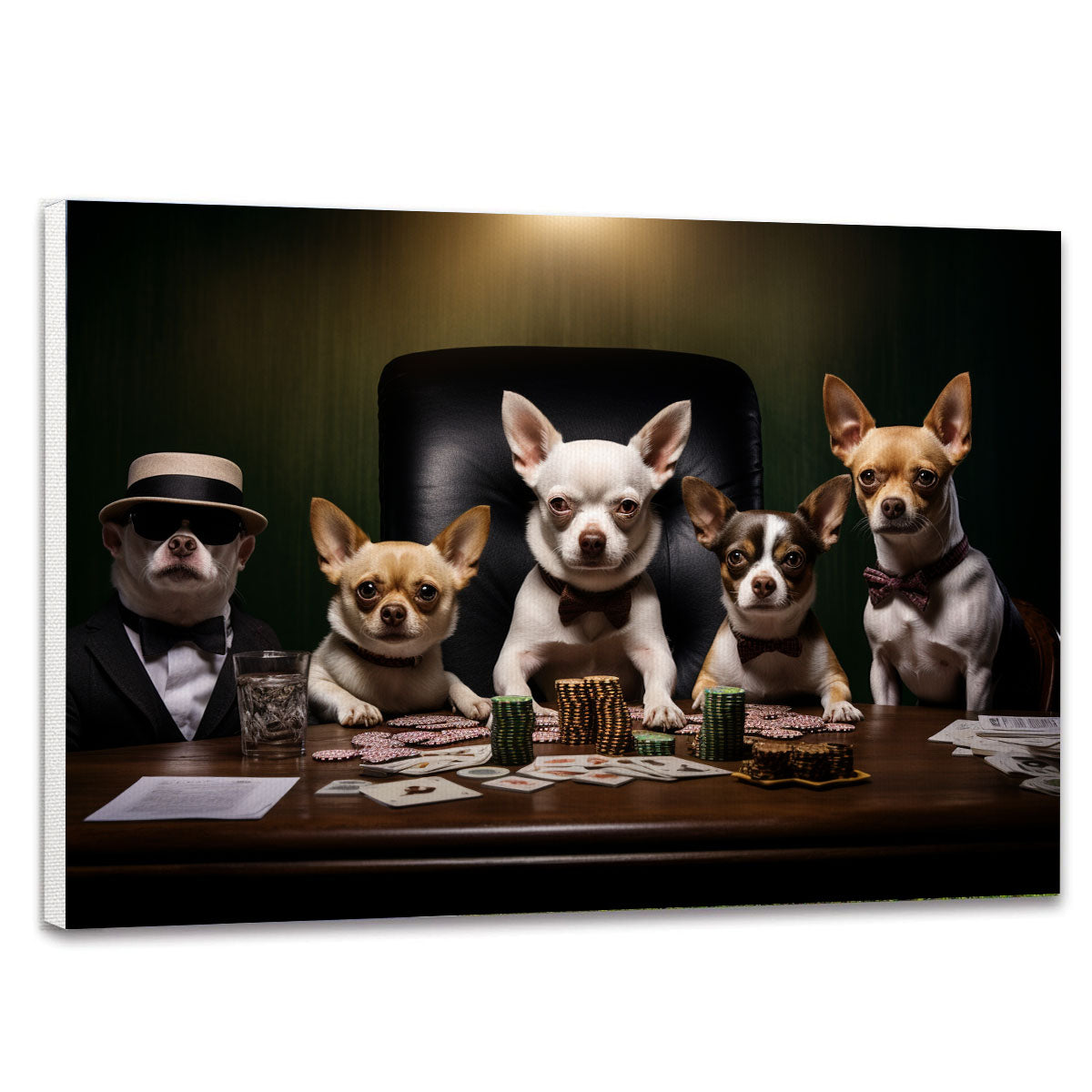 Poster Wall Art 12x8in - Dogs Playing Poker Poster - Chihuahua Poster ...