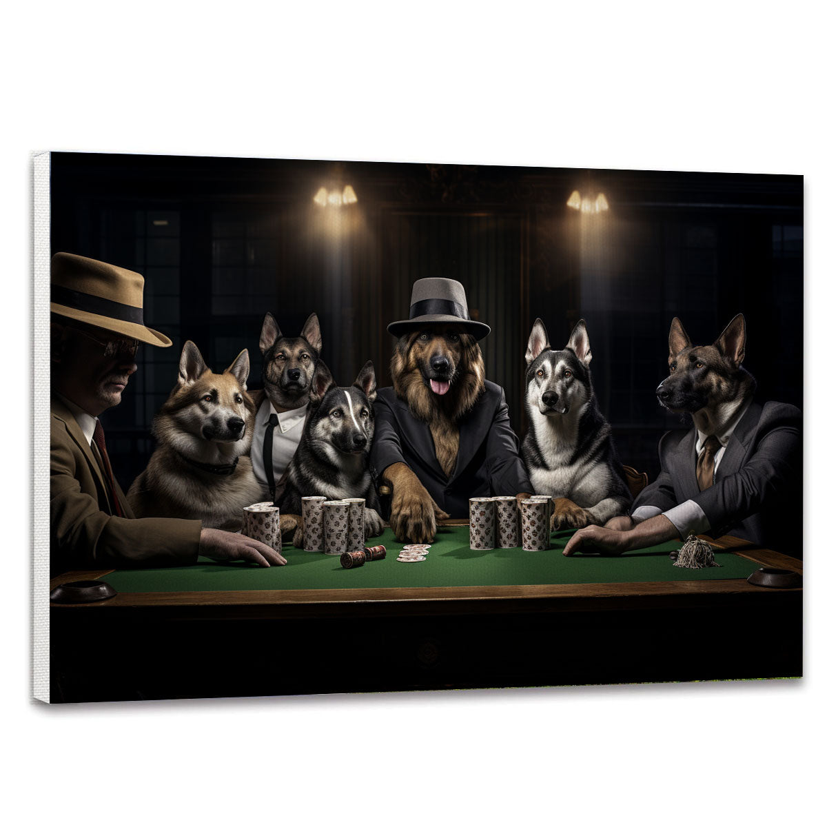 Poster Wall Art 12x8in - Dogs Playing Poker Poster - German Shepherd ...