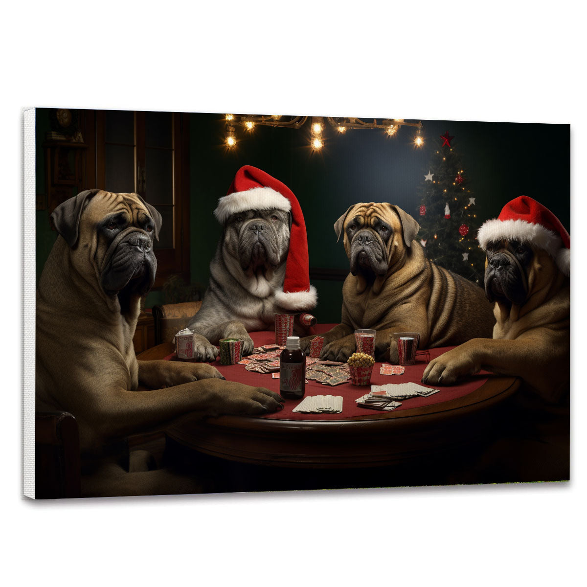 Poster Wall Art 12x8in - Dogs Playing Poker Poster - Mastiff Christmas ...