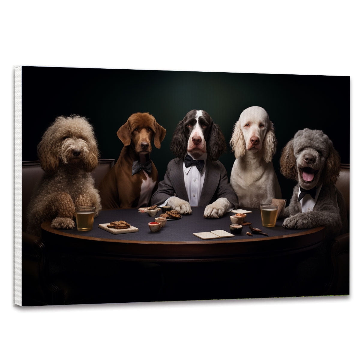 Poster Wall Art 12x8in - Dogs Playing Poker Poster - Poodle Poster for ...