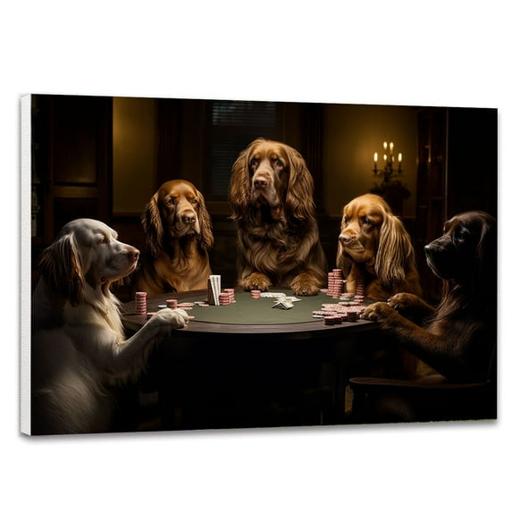 Poster Wall Art 12x8in - Dogs Playing Poker Poster - Sussex Spaniel ...