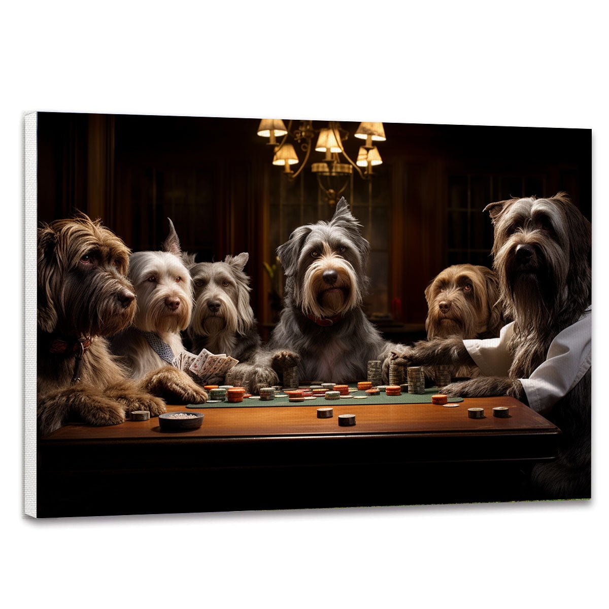 Poster Wall Art 12x8in - Dogs Playing Poker Poster - Wirehaired ...