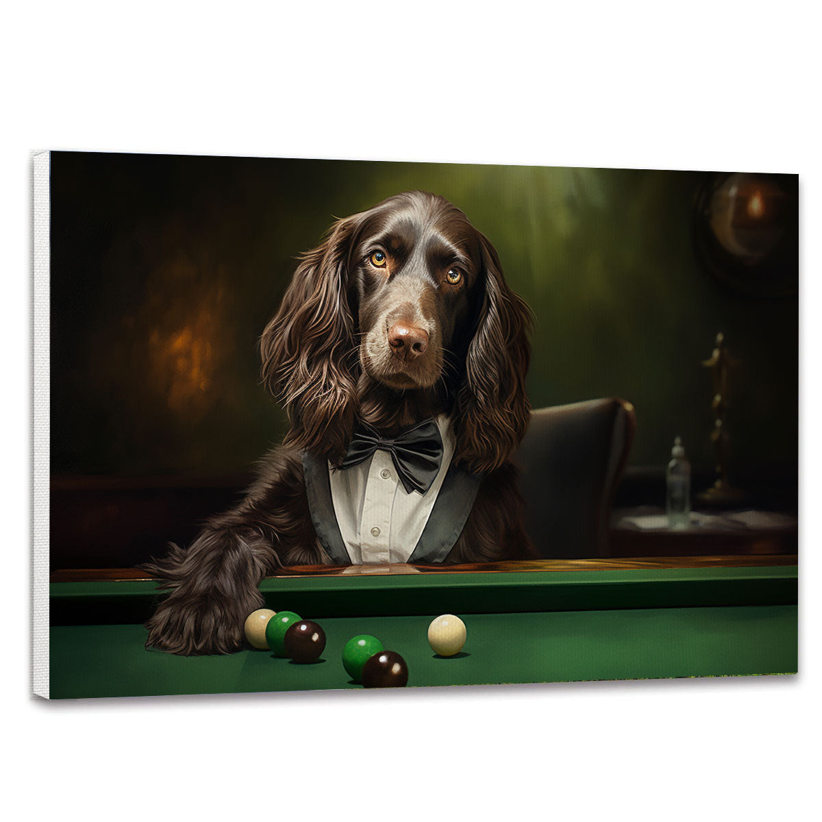 Poster Wall Art 12x8in Dogs Playing Pool Poster - Boykin Spaniel Dog ...