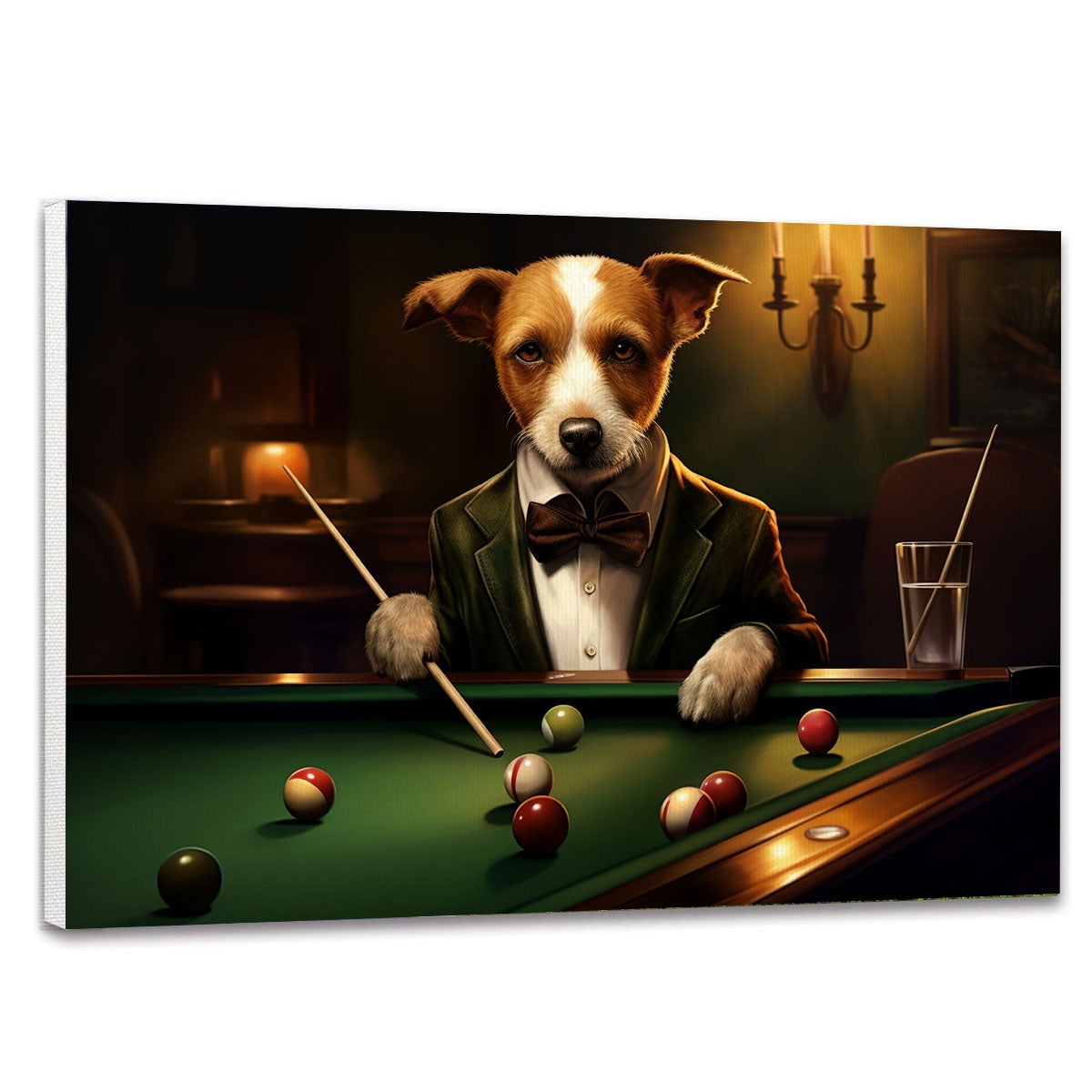 Poster Wall Art 12x8in Dogs Playing Pool Poster - Bul Terrier Dog ...