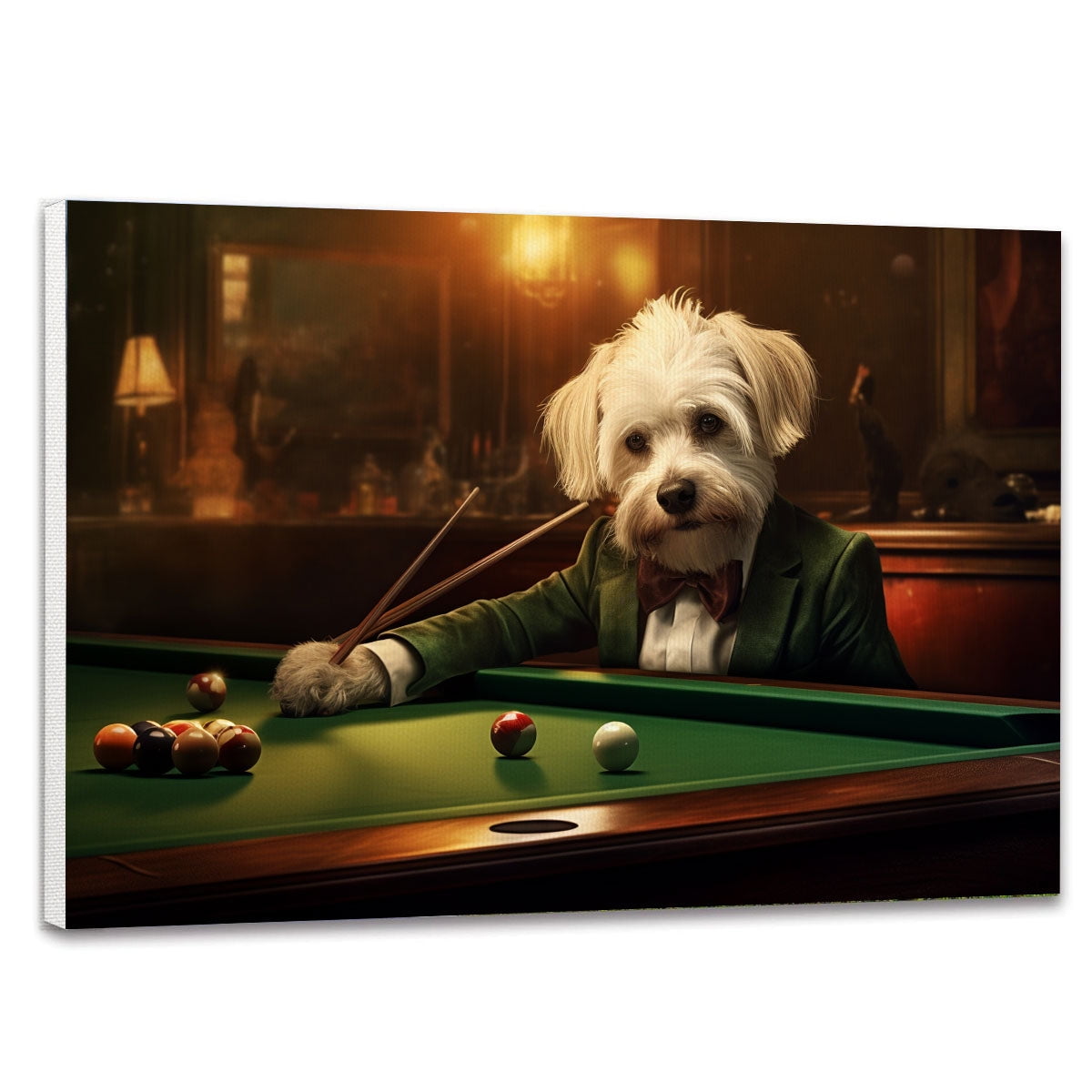 Poster Wall Art 12x8in Dogs Playing Pool Poster - Dandie Dinmont ...