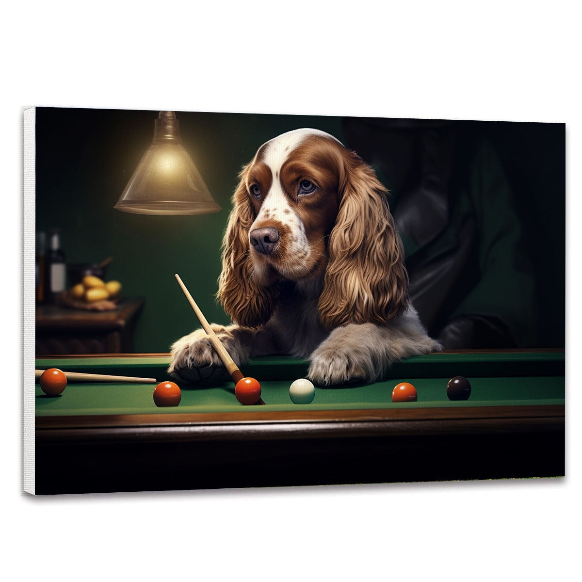 Poster Wall Art 12x8in Dogs Playing Pool Poster - English Cocker ...