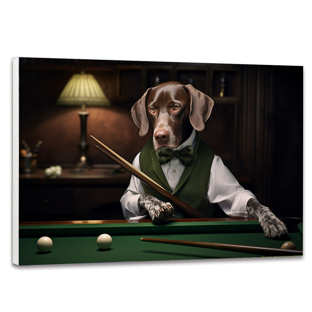 Poster Wall Art 12x8in Dogs Playing Pool Poster - German Shorthaired ...
