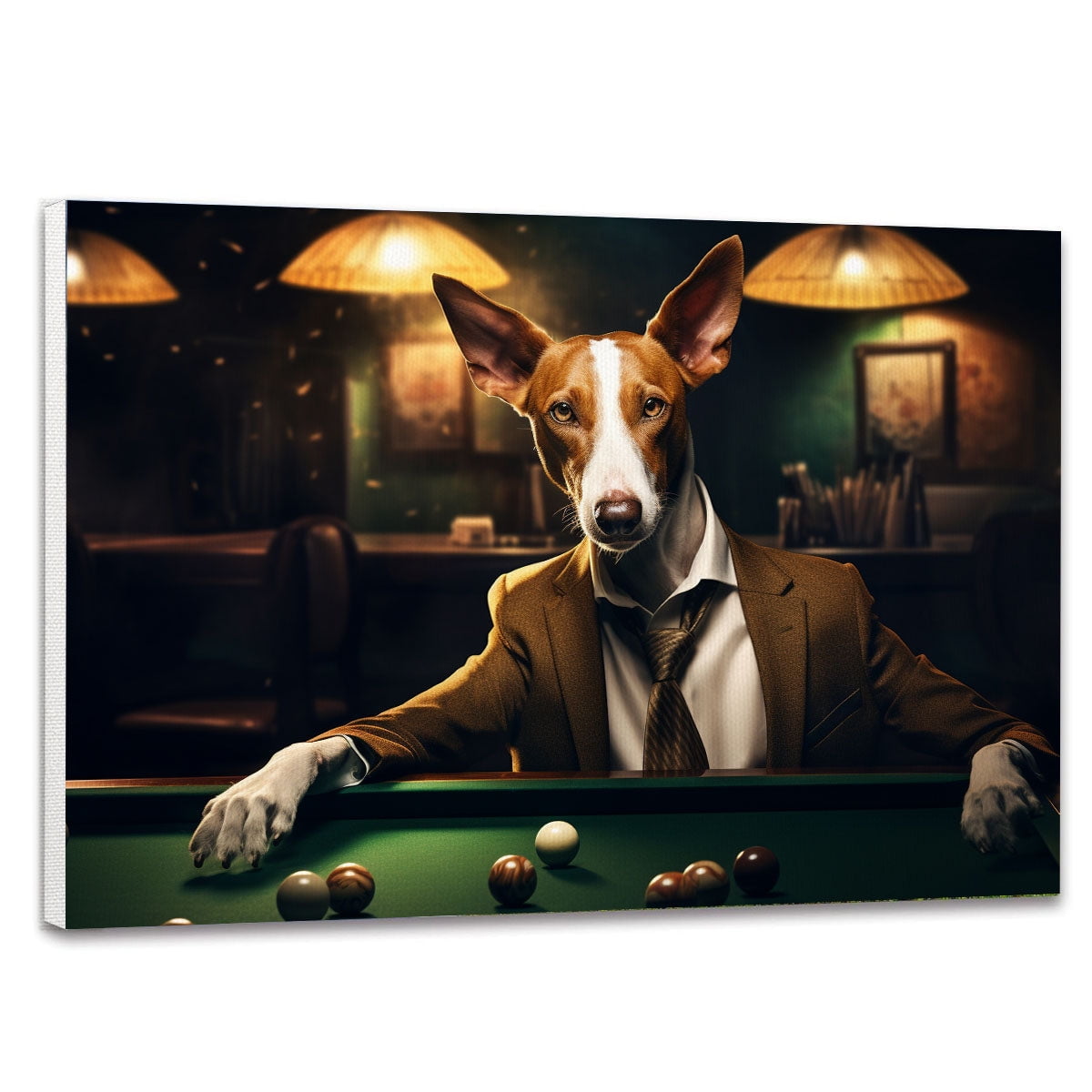 Poster Wall Art 12x8in Dogs Playing Pool Poster - Ibizan Hound Dog ...