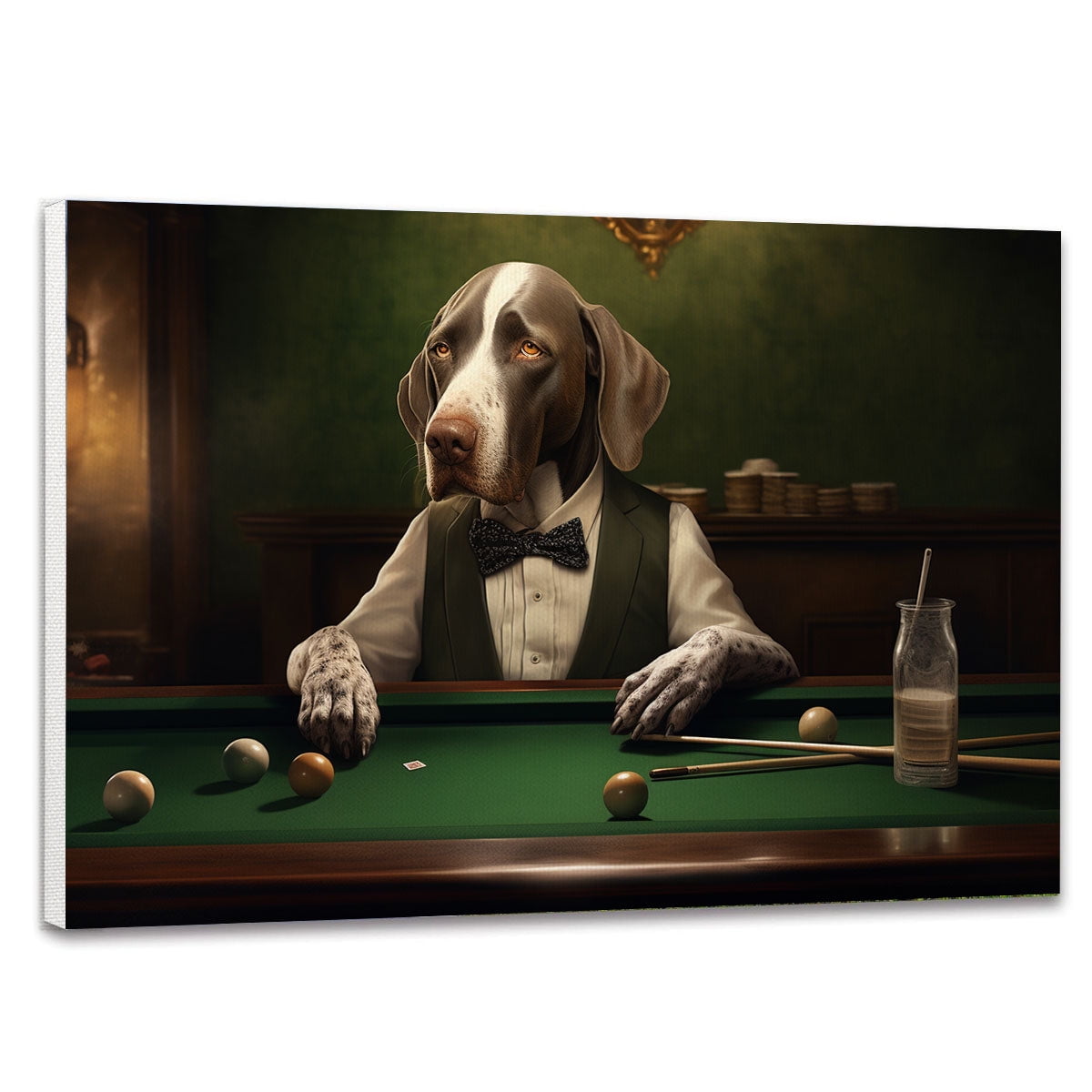 Poster Wall Art 12x8in Dogs Playing Pool Poster - Pointer Dog Poster ...