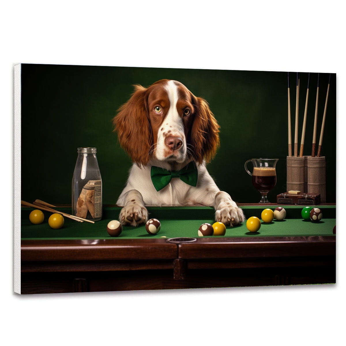 Poster Wall Art 12x8in Dogs Playing Pool Poster - Welsh Springer ...
