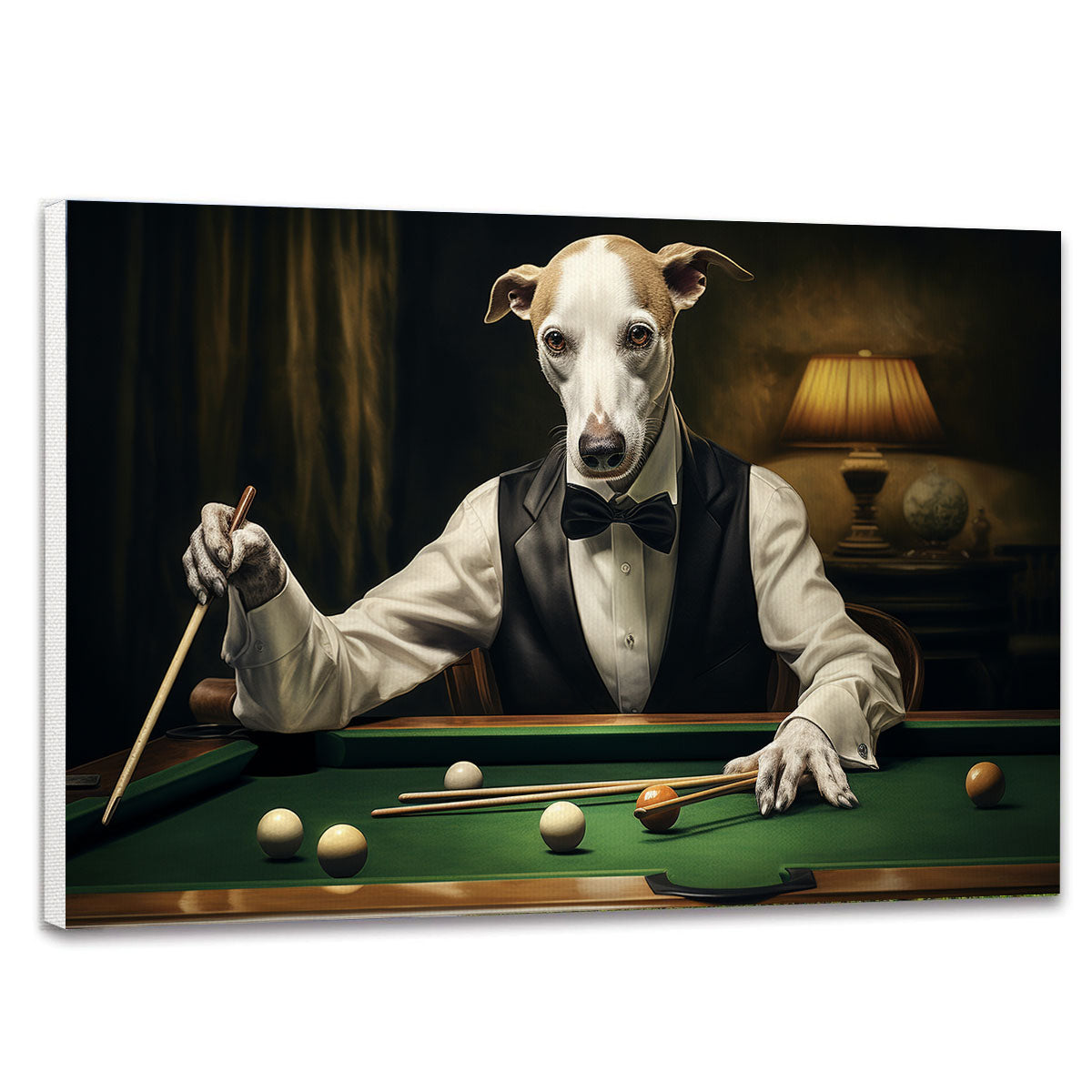 Poster Wall Art 12x8in Dogs Playing Pool Poster - Whippet Dog Poster ...