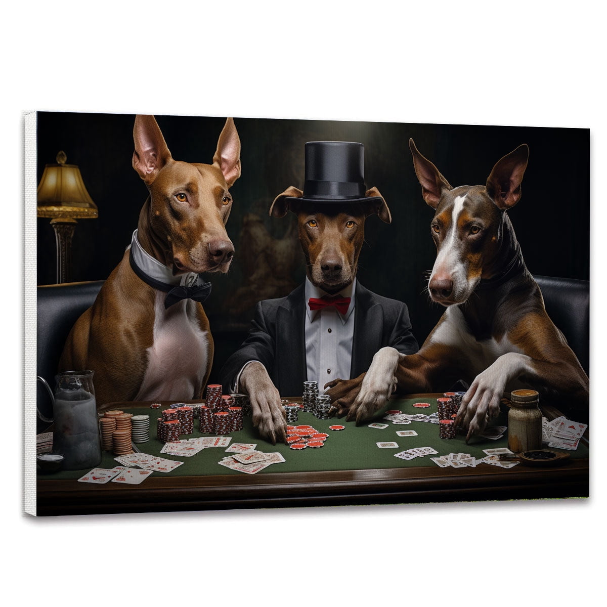 Poster Wall Art 12x8in - Dogs Playing Poker Poster - Pharaoh Hound Dog ...