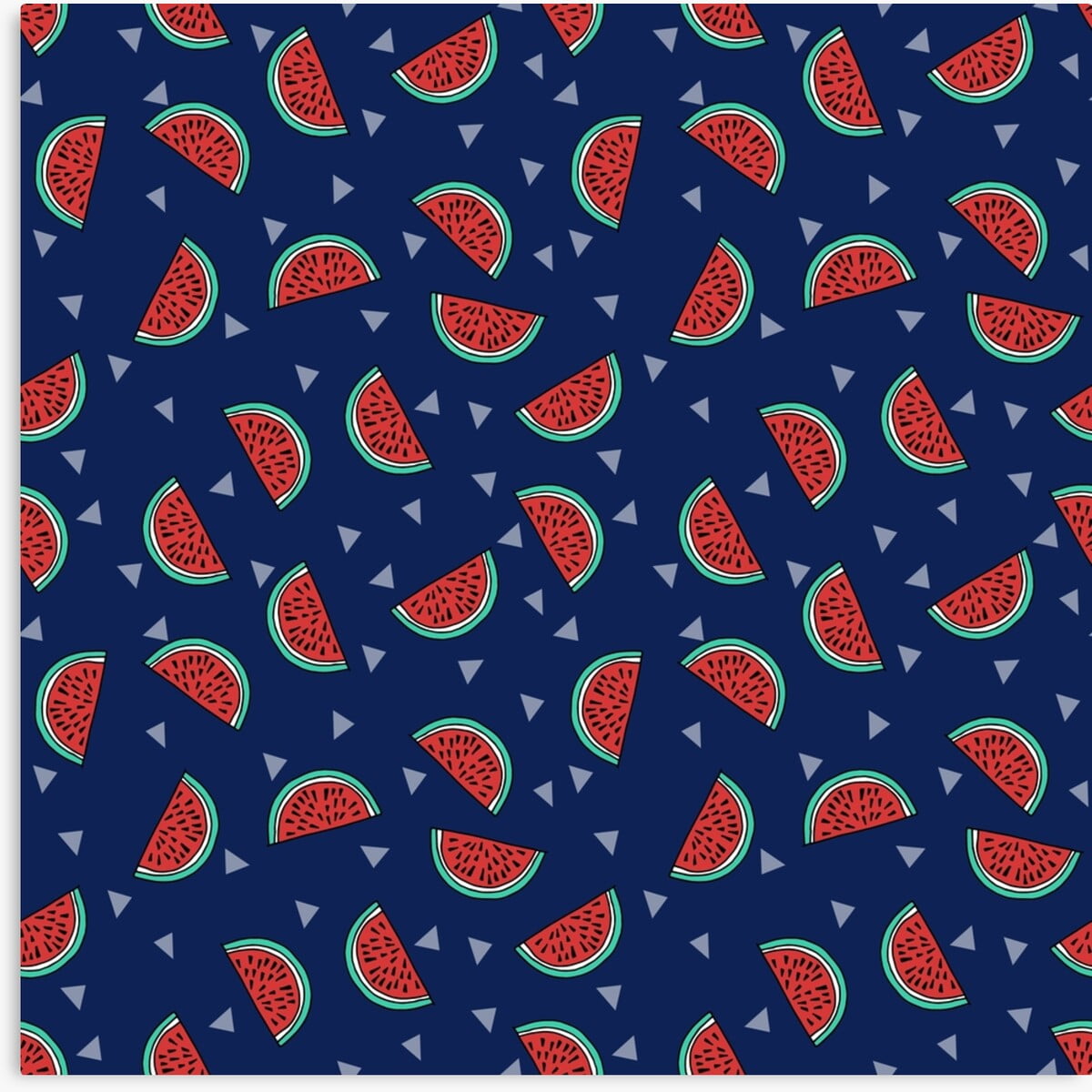 Poster Watermelon Triangles Minimal Summer Spring Fruit Pattern Print By Andrea Lauren - No ...