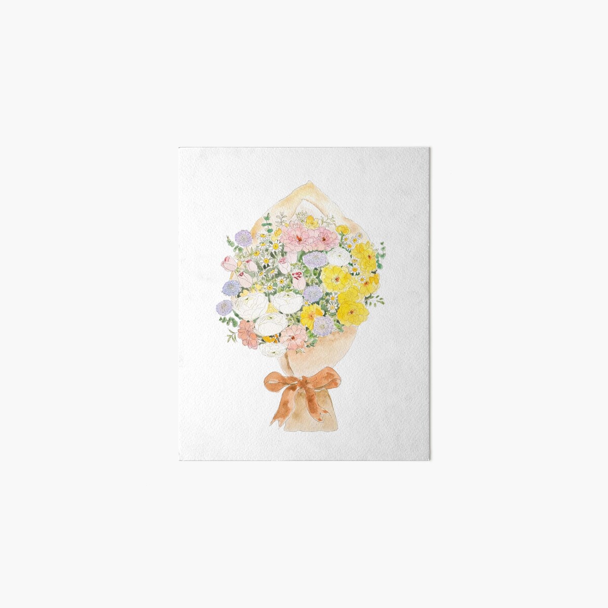 Poster Wildflower Bouquet Watercolor Poster No Framed, 8x12 - Walmart.com
