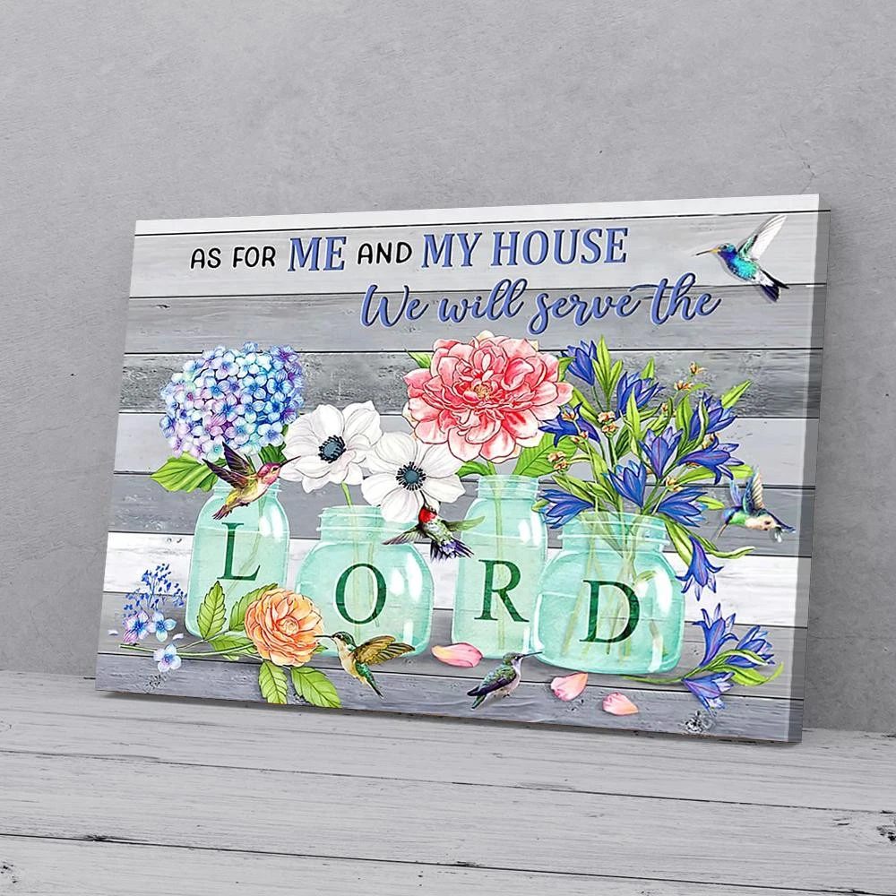 Poster We Will Serve The Lord Flowers Hummingbird- UNFRAMED Poster ...