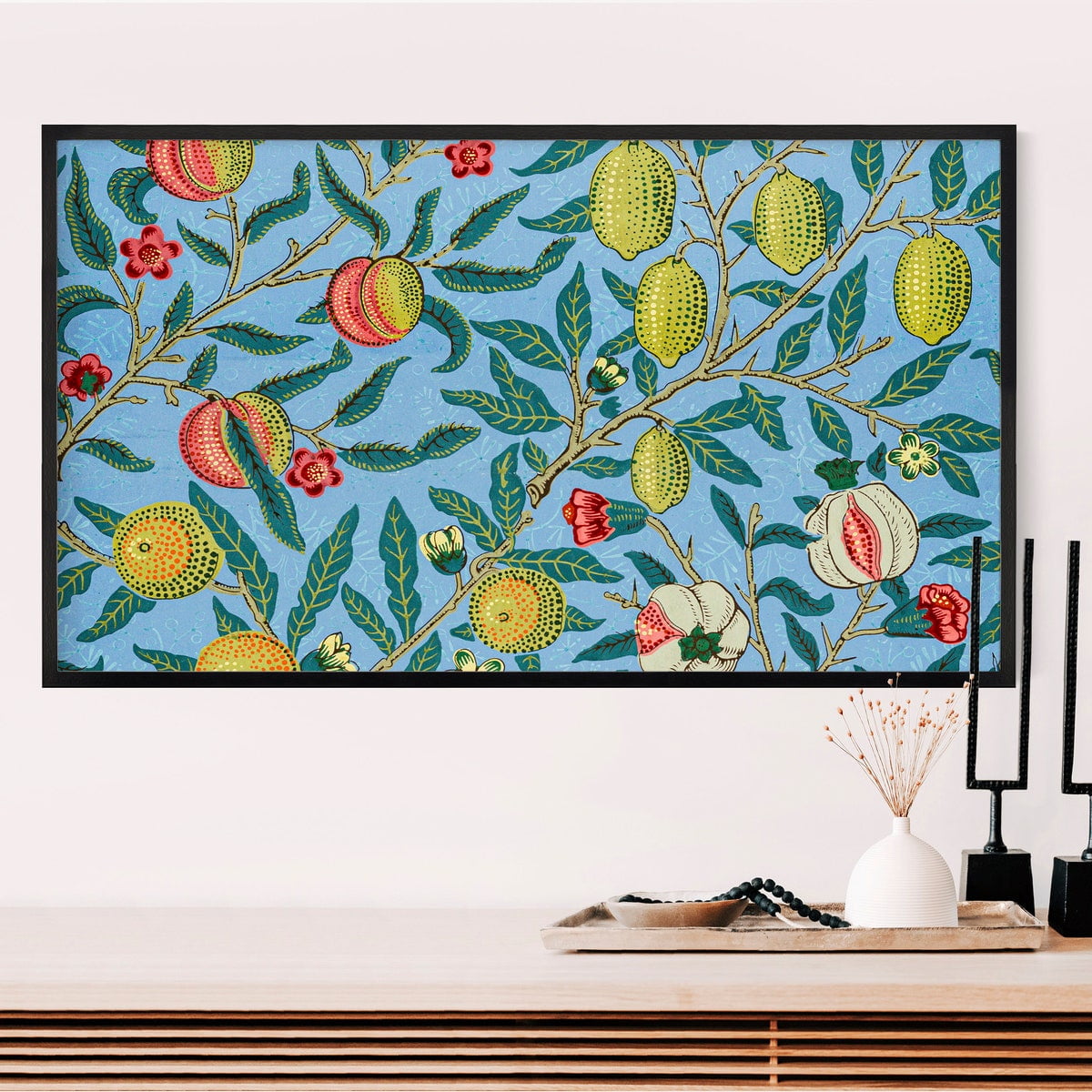 Poster William Morris Frame Tv Art Spring Tv Art Vintage Blue Textile ...