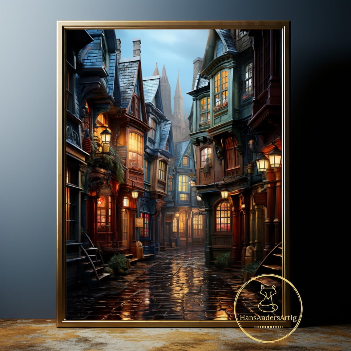 Poster Witches And Wizard Alley Library Wall Decor World Of Wizardry ...