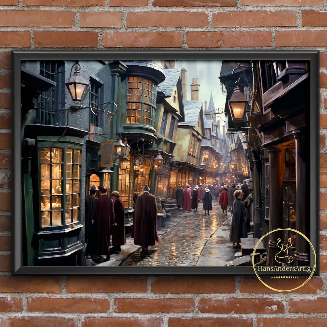 Poster Wizard Alley Fantasy Fan Poster Print Gift Magic School Witchy ...