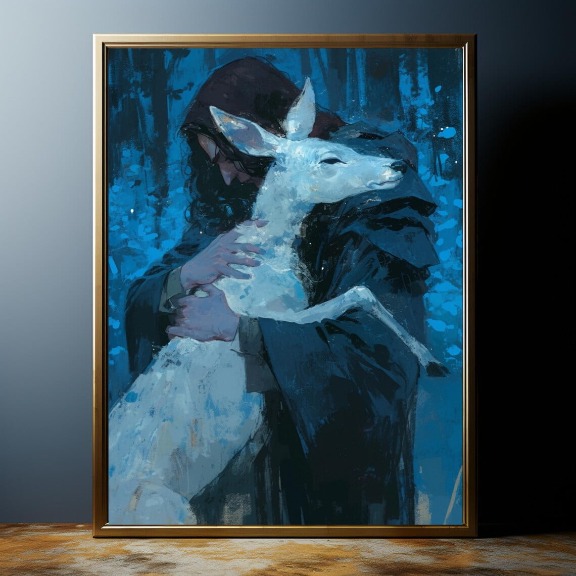 Poster Wizard Deer Magic Art Print Wizard School Painting Dark Academia ...