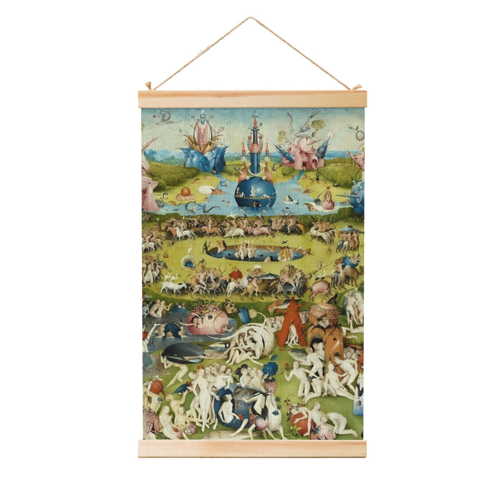 Poster Wooden Scroll Hanging Poster Wall Hanging Banner Canvas Artwork ...