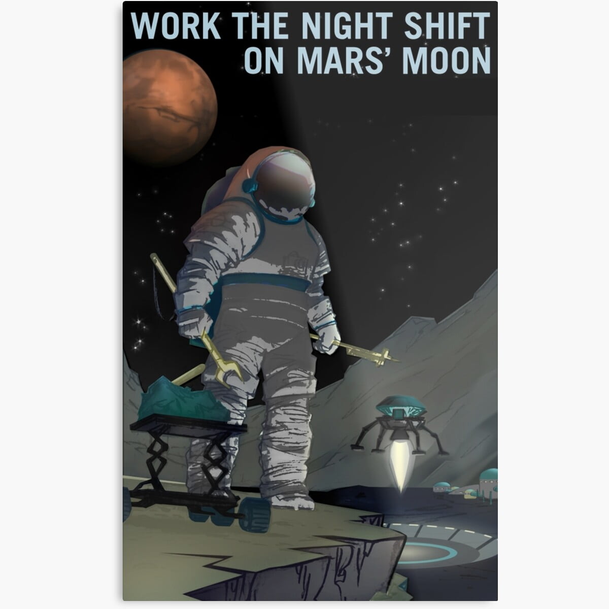 Poster Work The Night Shift On Martian Moon Phobos Poster No Framed ...