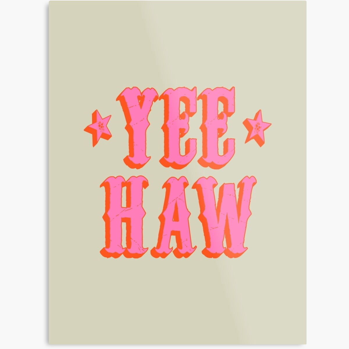 Poster Yee Haw - No Framed, Vintage Wall Art, Trendy Retro Print ...