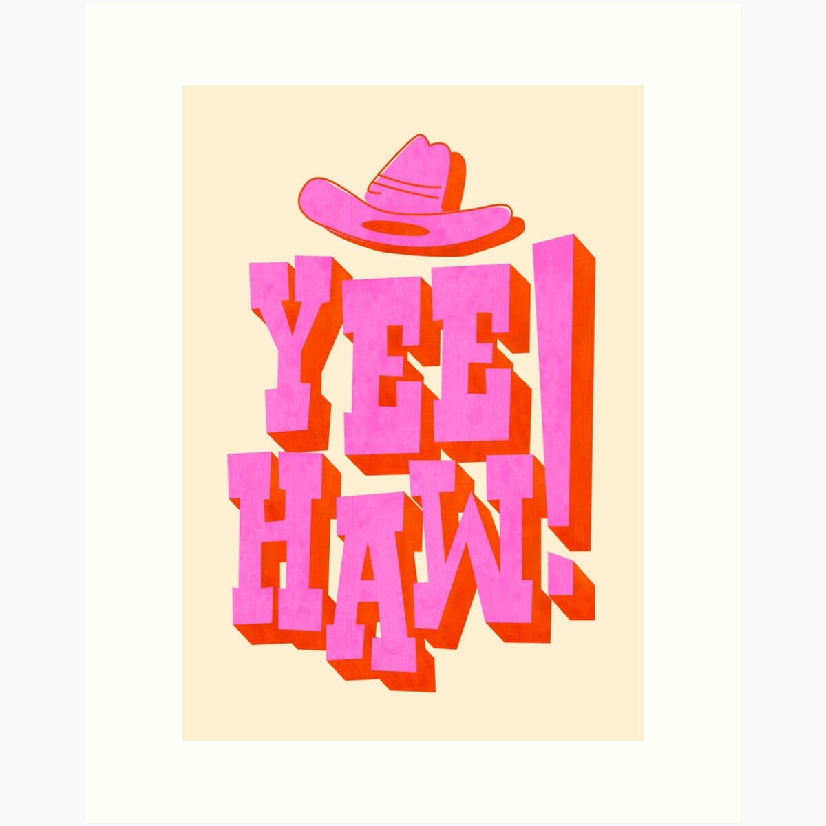 Poster Yee Haw! Pink Letters Poster No Framed, 8x12 - Walmart.com