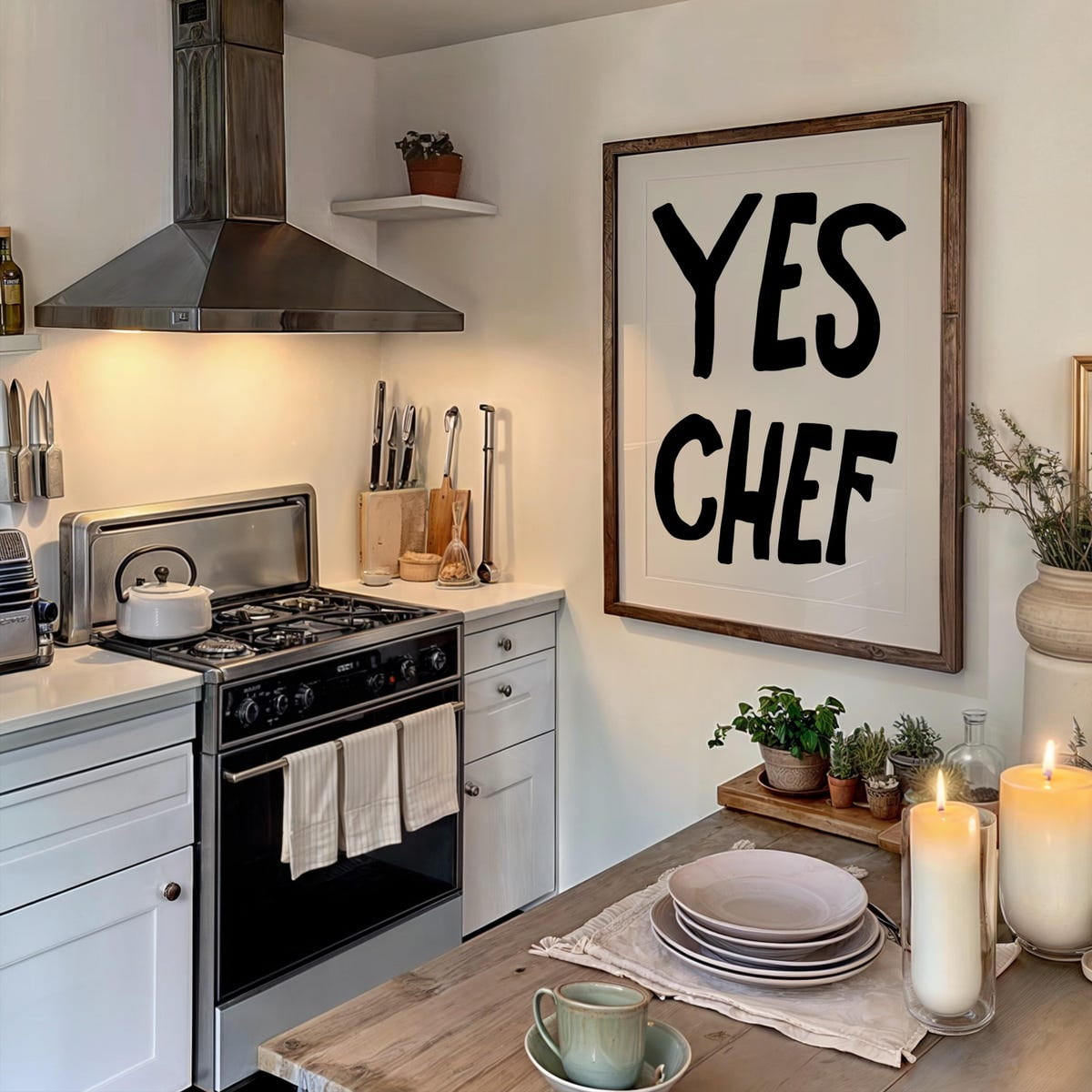 Poster Yes Chef Art Print, Trendy Wall Art, Art Print Download, Kitchen ...