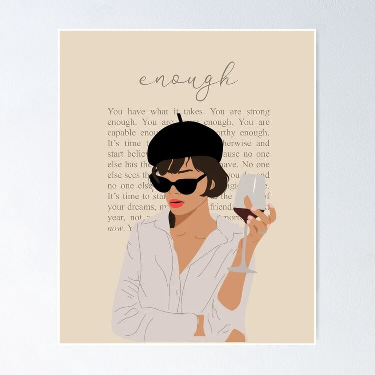 Poster You Are Enough Female Empowerment Inspiration Feminine ...