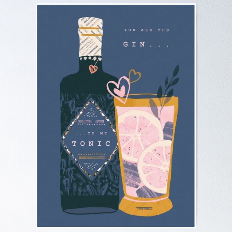 Poster You Are The Gin To My Tonic - Typography Wall Art - Home Bar ...
