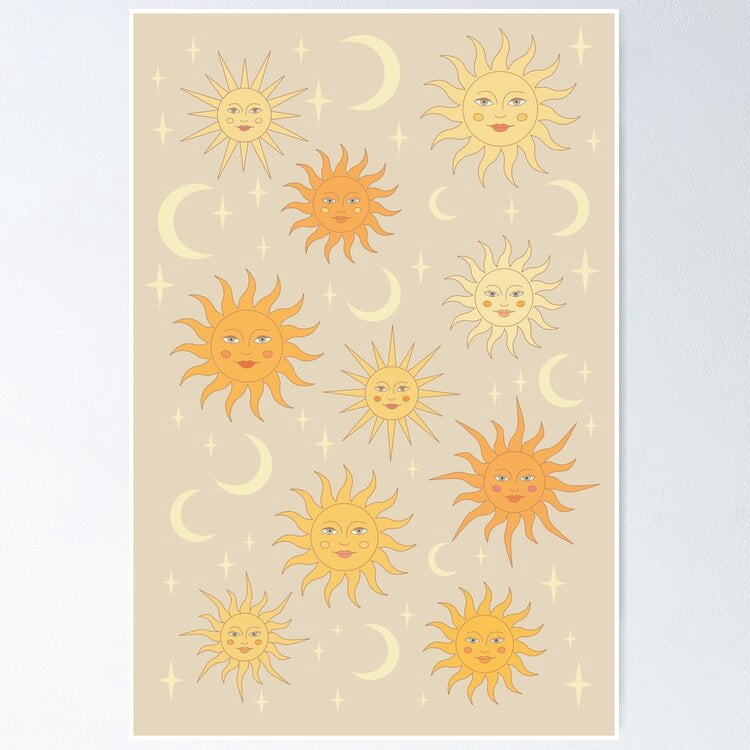 Poster boho sun pattern - Unframed Poster, 12x18 - Walmart.com