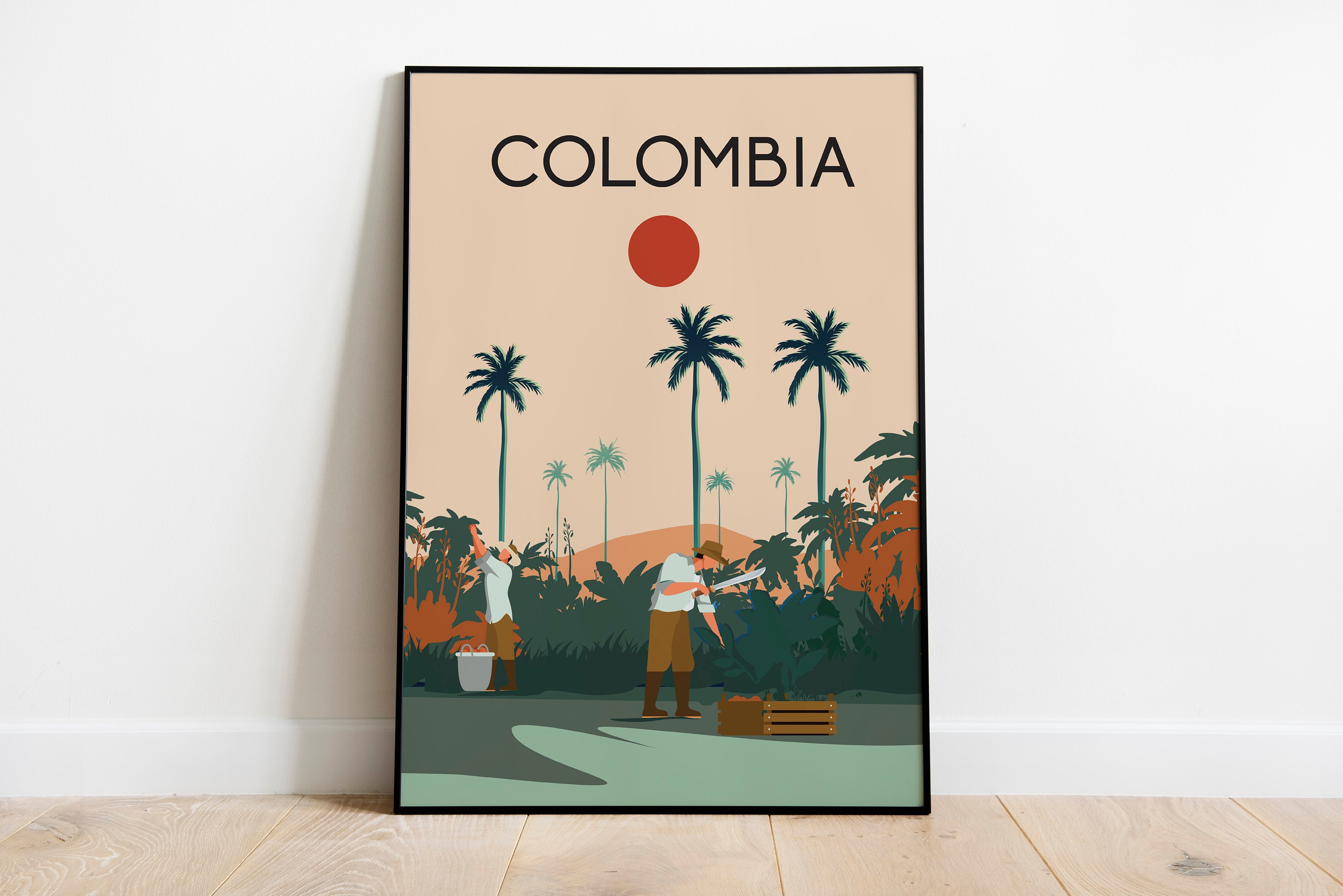 Poster colombia coffeland travel Poster colombian art -UNFRAMED ...